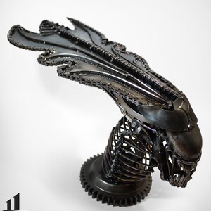 Recycled Metal Queen Monster Head --- Steampunk Dieselpunk Cyberpunk ...