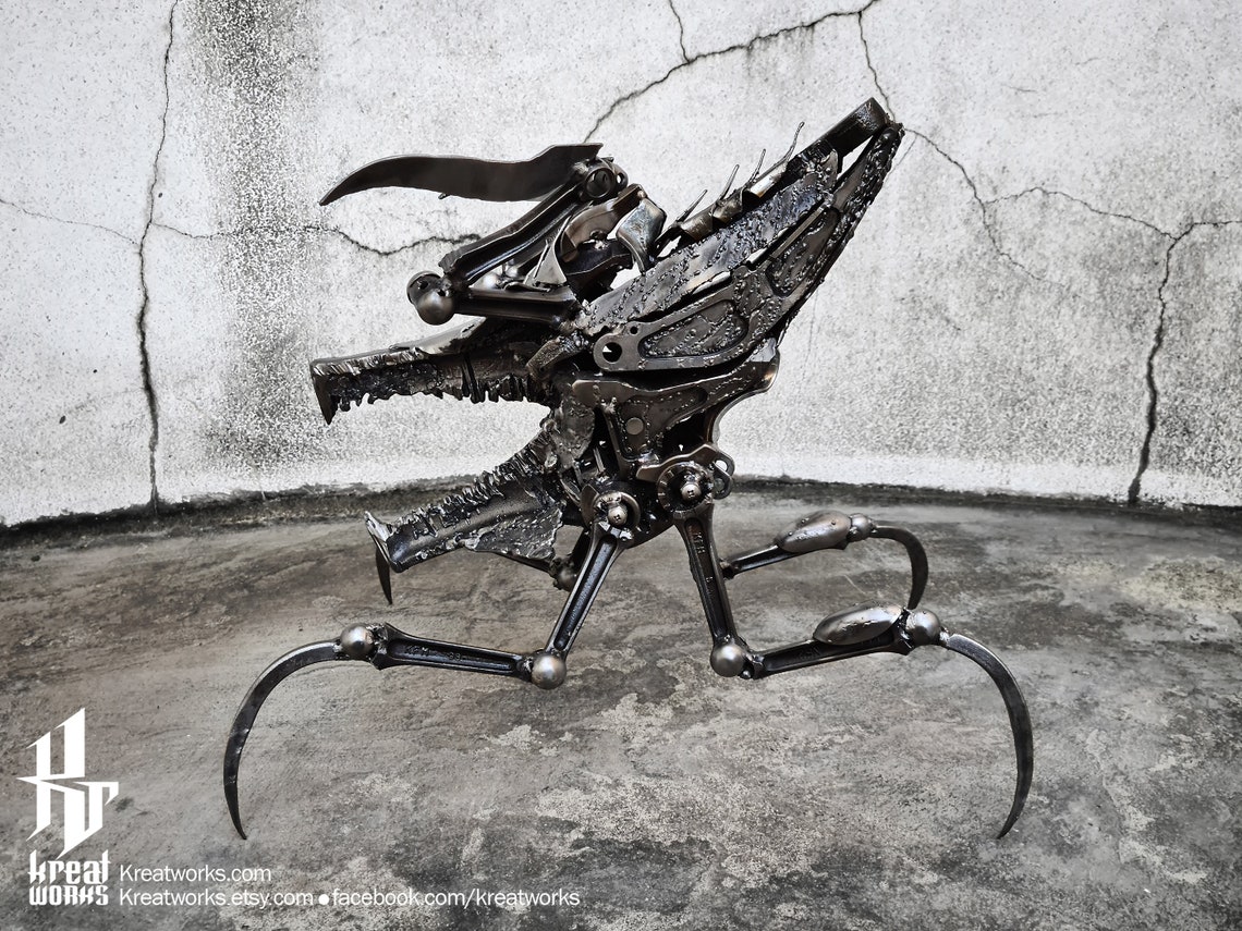 Recycled Metal Warrior Bug Sculpture - Etsy
