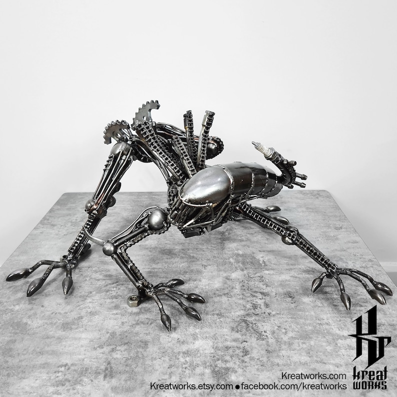 Recycle Metal Climbing Monster Sculpture Art ( Wall Hanging ...