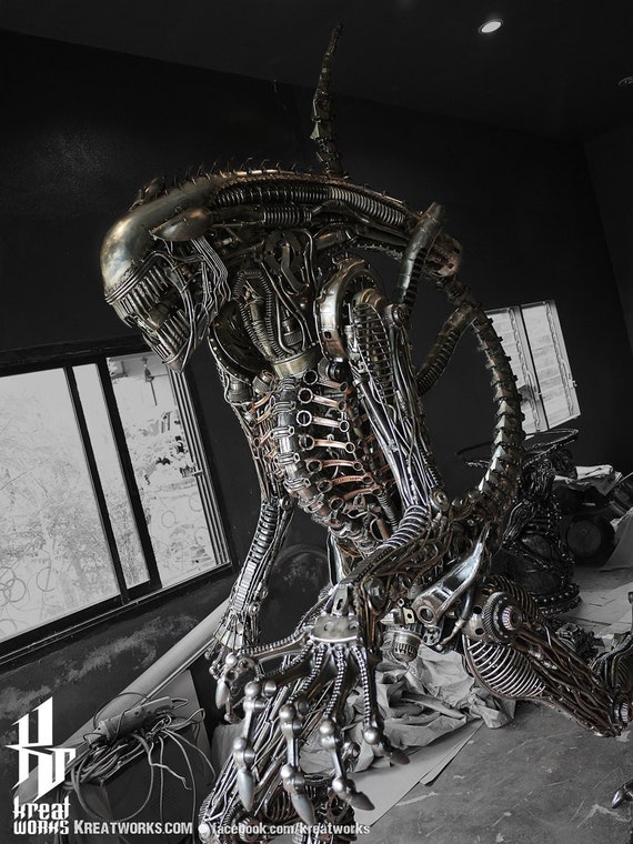 Steampunk Recycled Metal Biomechanical Fierce Monster - Etsy