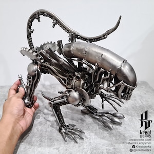 Recycle Metal Onslaught Monster --- Xenomorph / Metal Sculpture / Scrap ...