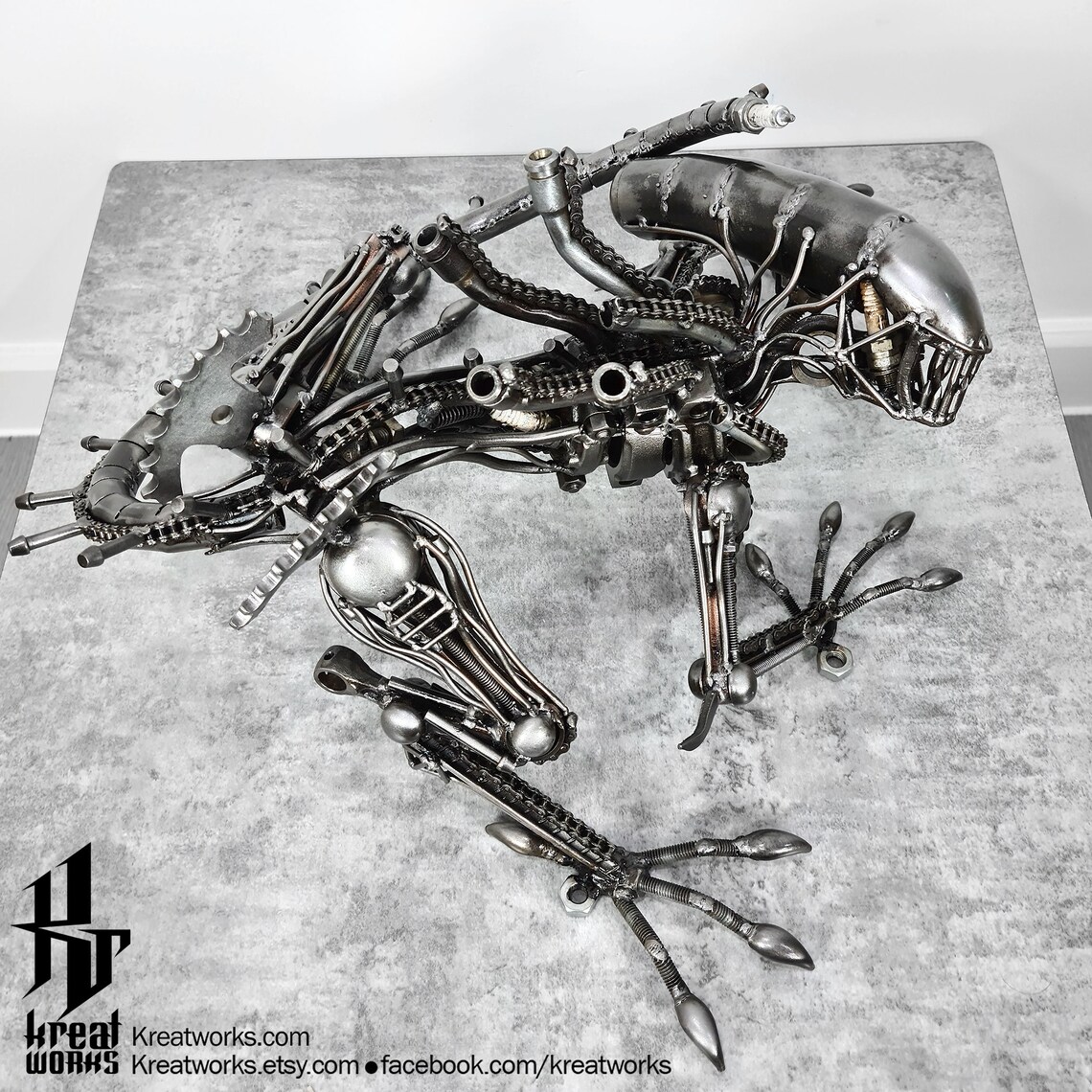 Recycle Metal Climbing Monster Sculpture Art ( Wall Hanging ...