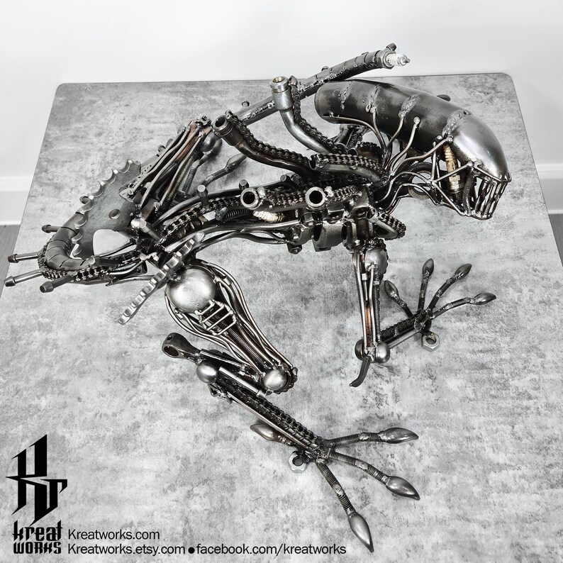 Recycle Metal Climbing Monster Sculpture Art ( Wall Hanging ...