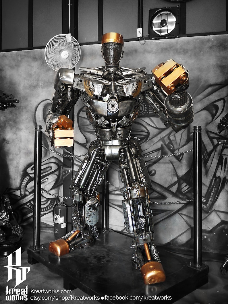 Recycled Metal Champion Boxing Robot (2.5 M Height) - Etsy