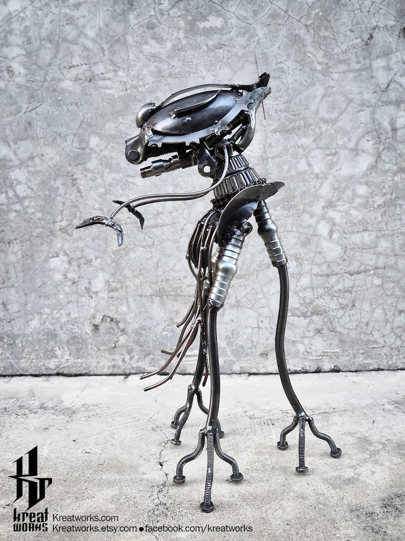 Mini Steampunk Recycled Metal Alien Tripod - Etsy