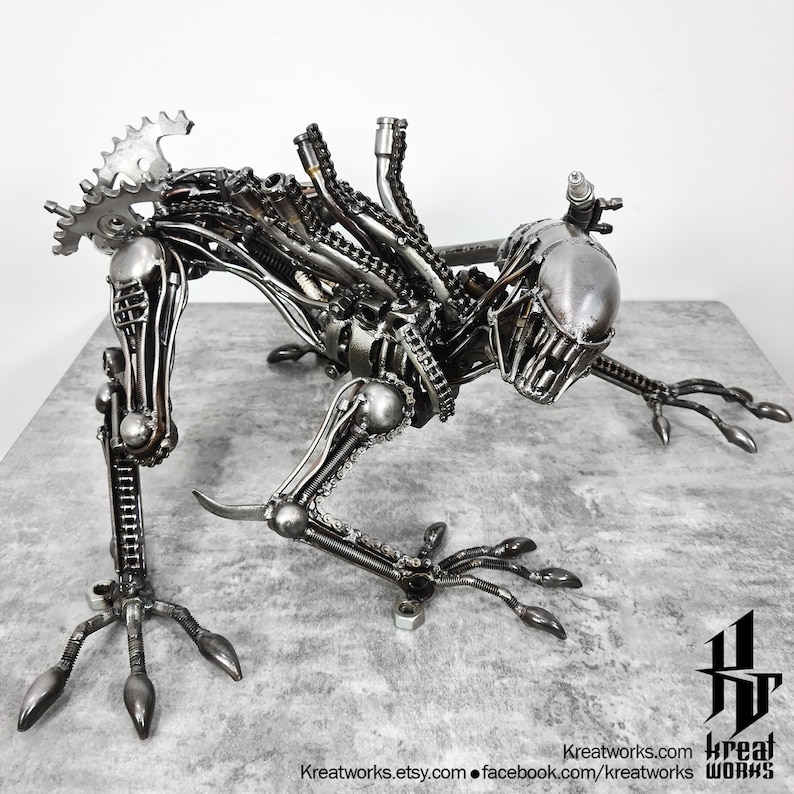 Recycle Metal Climbing Monster Sculpture Art ( Wall Hanging ...