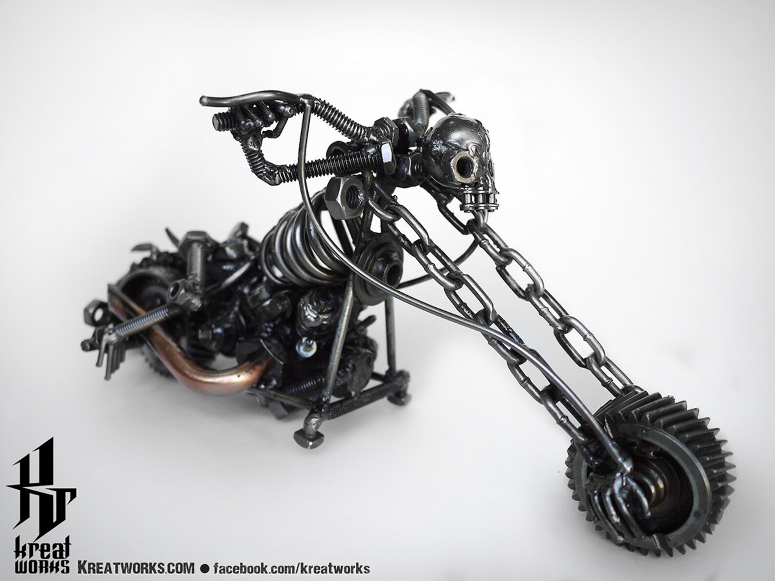 Recycled Metal Skeleton Motorcycle (small Item) - Etsy