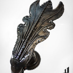 Recycled Metal Queen Monster Head --- Steampunk Dieselpunk Cyberpunk ...