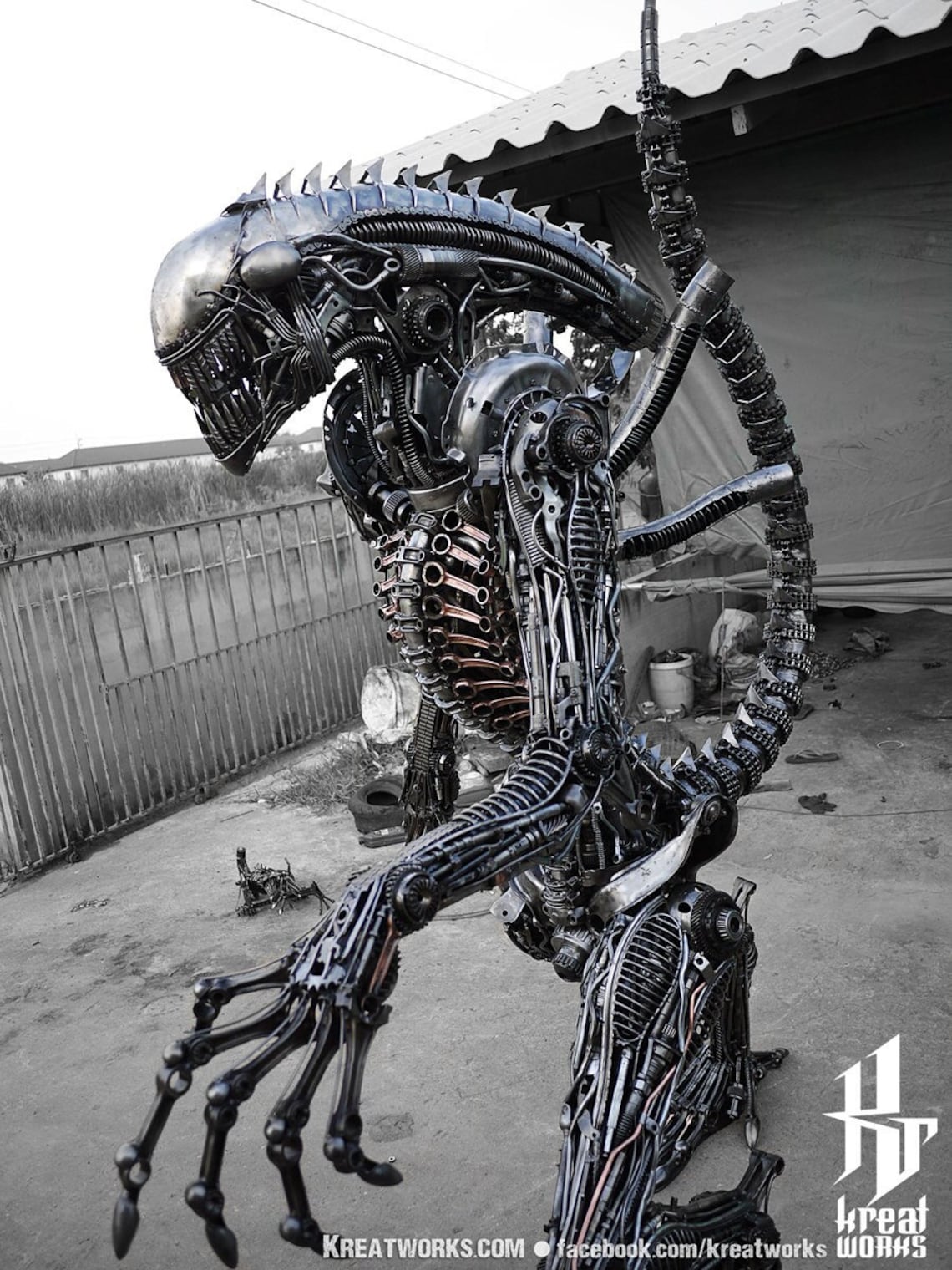 Biomechanical Recycled Metal Monster (made-to-order) / Sustainable - Etsy
