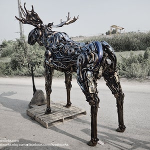 Recycled Metal Moose Sculpture : Made to Order - Etsy