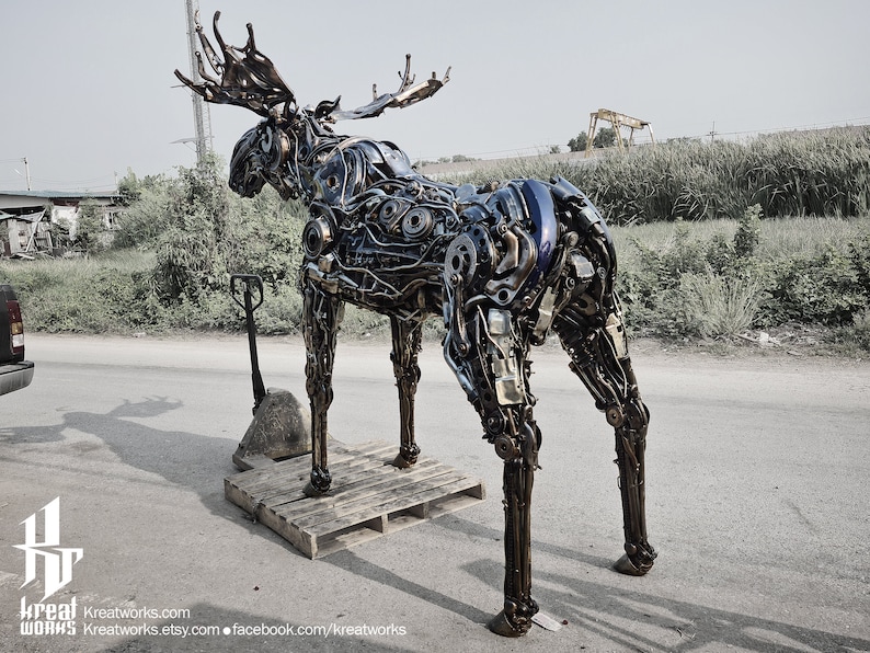 Recycled Metal Moose Sculpture : Made to Order - Etsy
