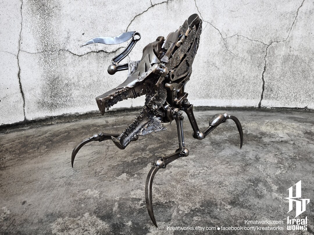 Recycled Metal Warrior Bug Sculpture - Etsy