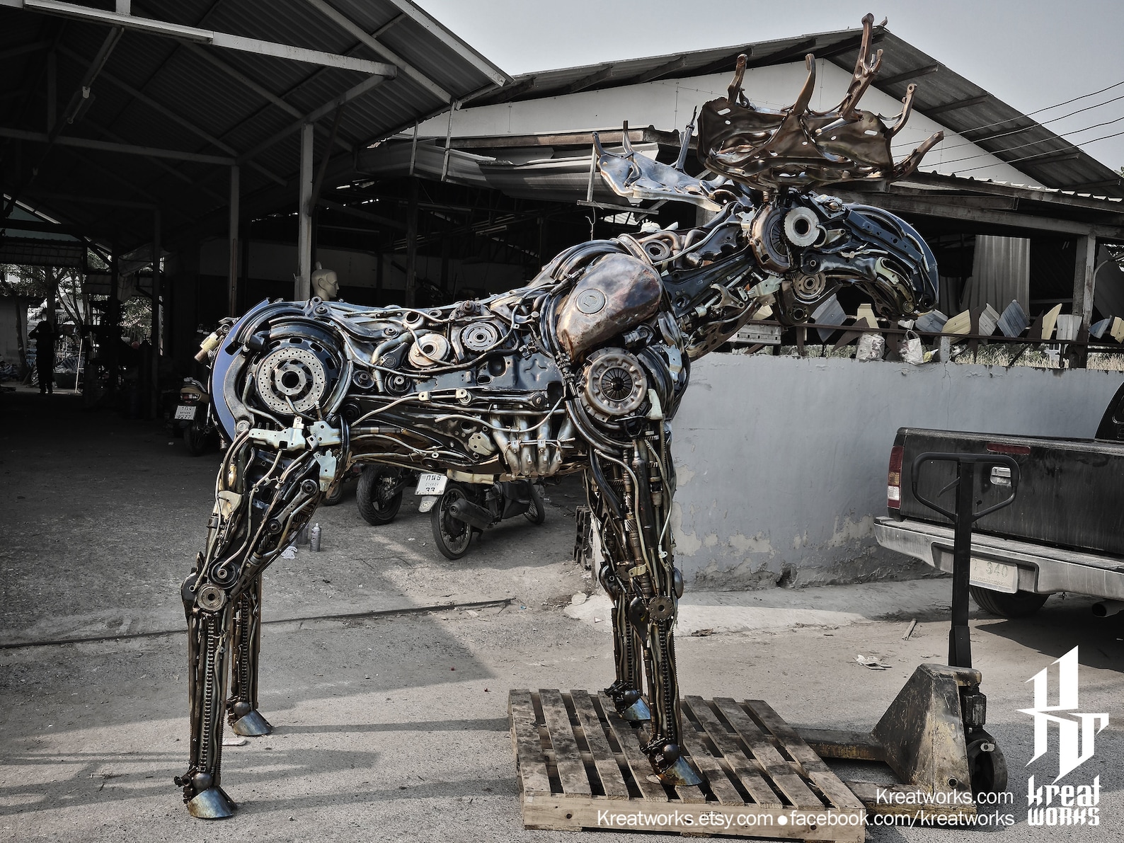 Recycled Metal Moose Sculpture : Made to Order - Etsy