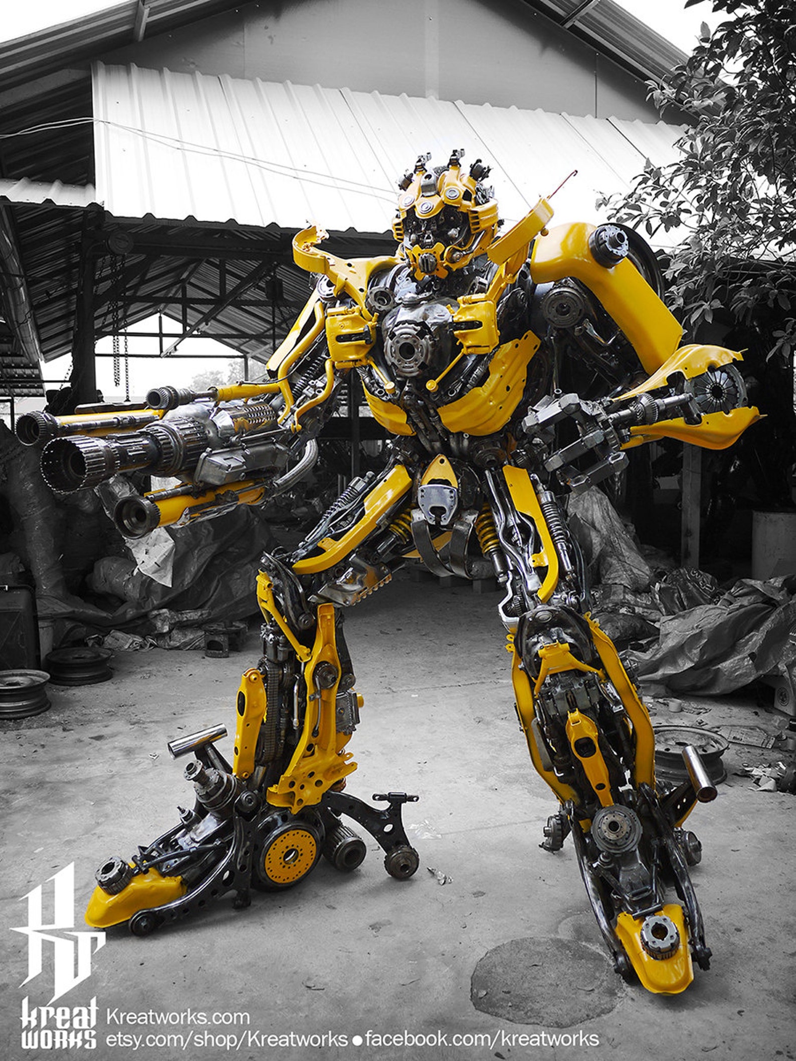 Recycled Metal Boxing Robot 2.4 M Height made-to-order - Etsy