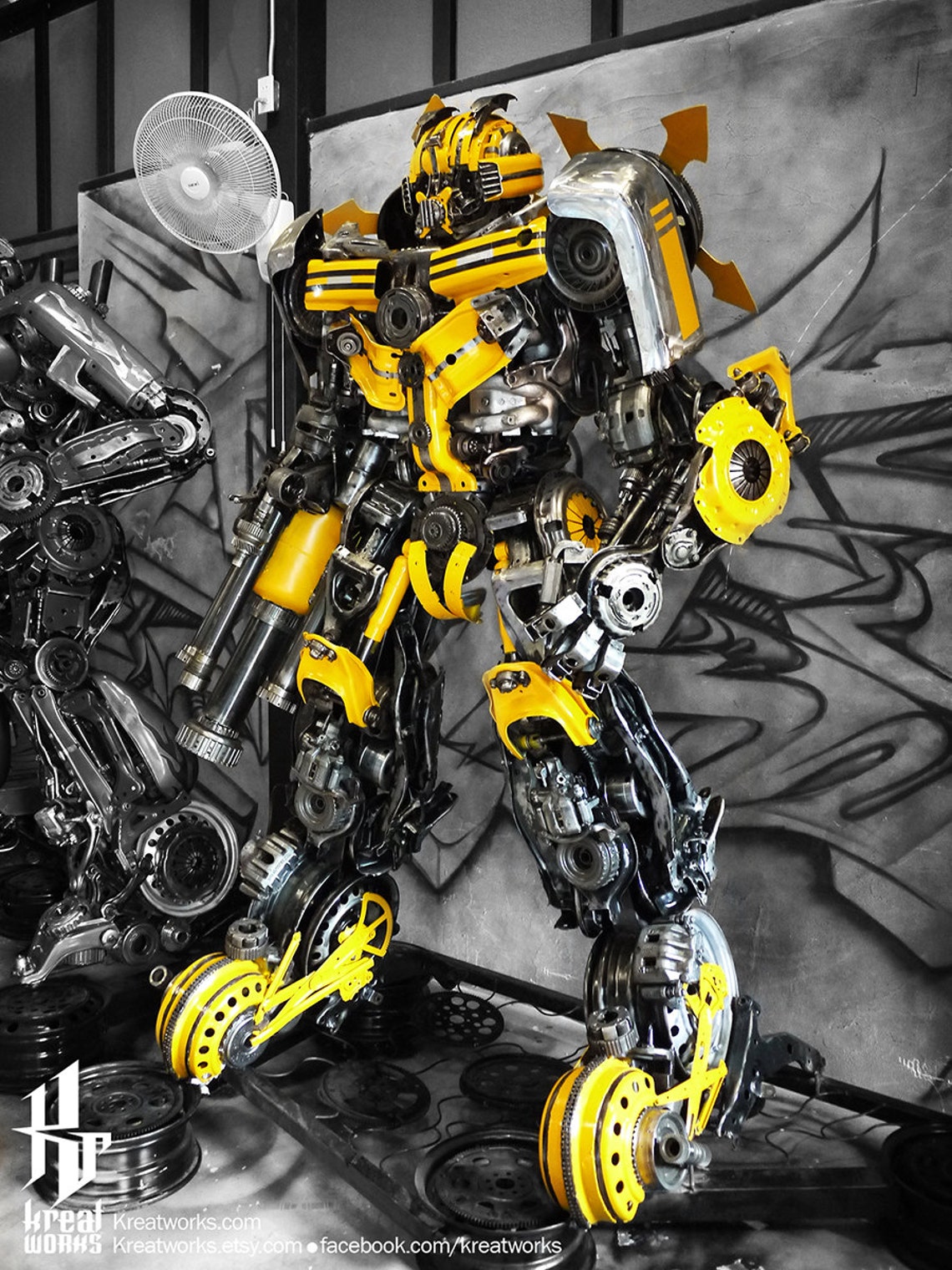 Recycled Metal Boxing Robot : Standing 2.4 M Height - Etsy