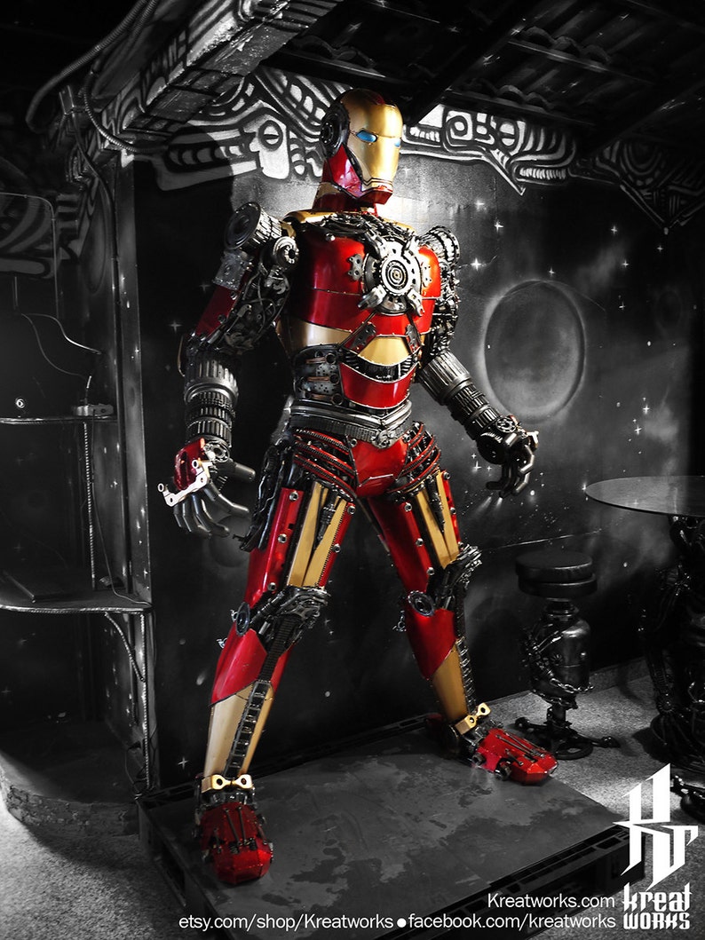 Recycled Metal Man (coloring) (2.3m / 7.5 Ft Height) ( Made-to-order ...