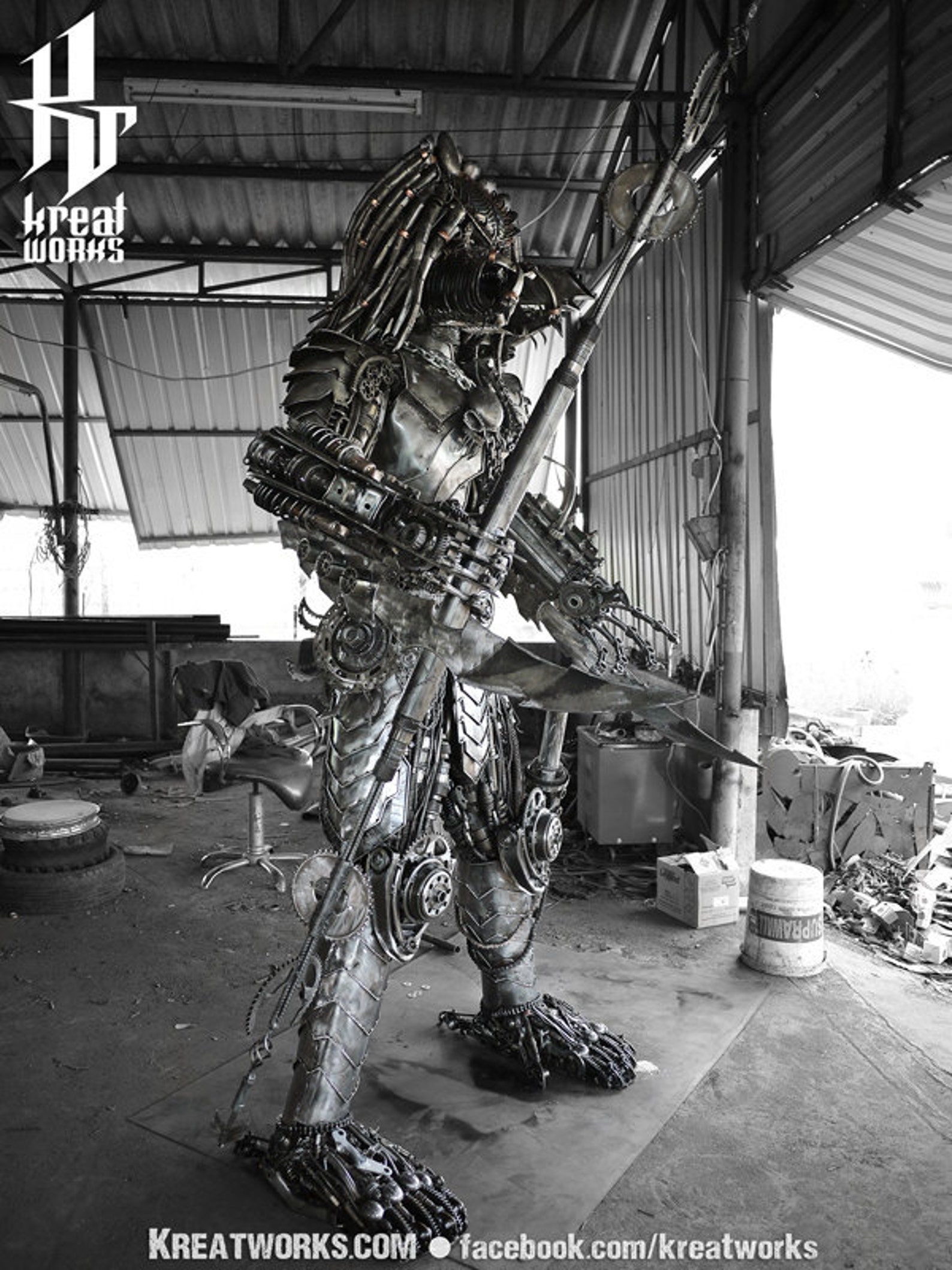 Steampunk Recycled Metal Brutal Hunter made-to-order | Etsy