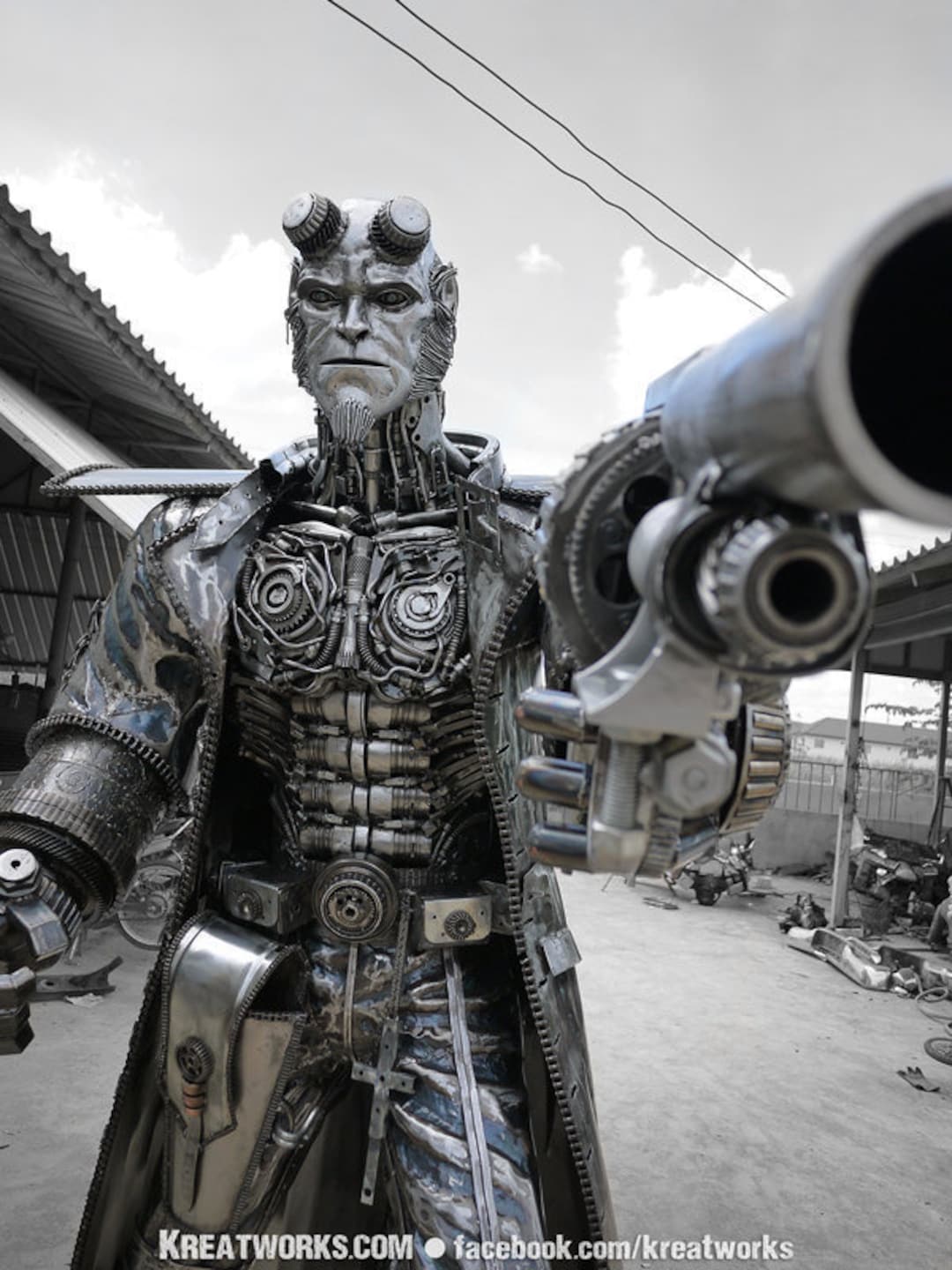 Steampunk Demon (made-to-order) / Recycle Metal Sustainable Sculpture ...