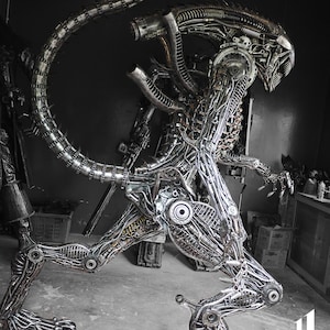 Steampunk Recycled Metal Biomechanical Fierce Monster (made-to-order ...