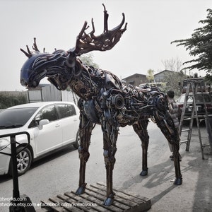 Recycled Metal Moose Sculpture : Made to Order - Etsy