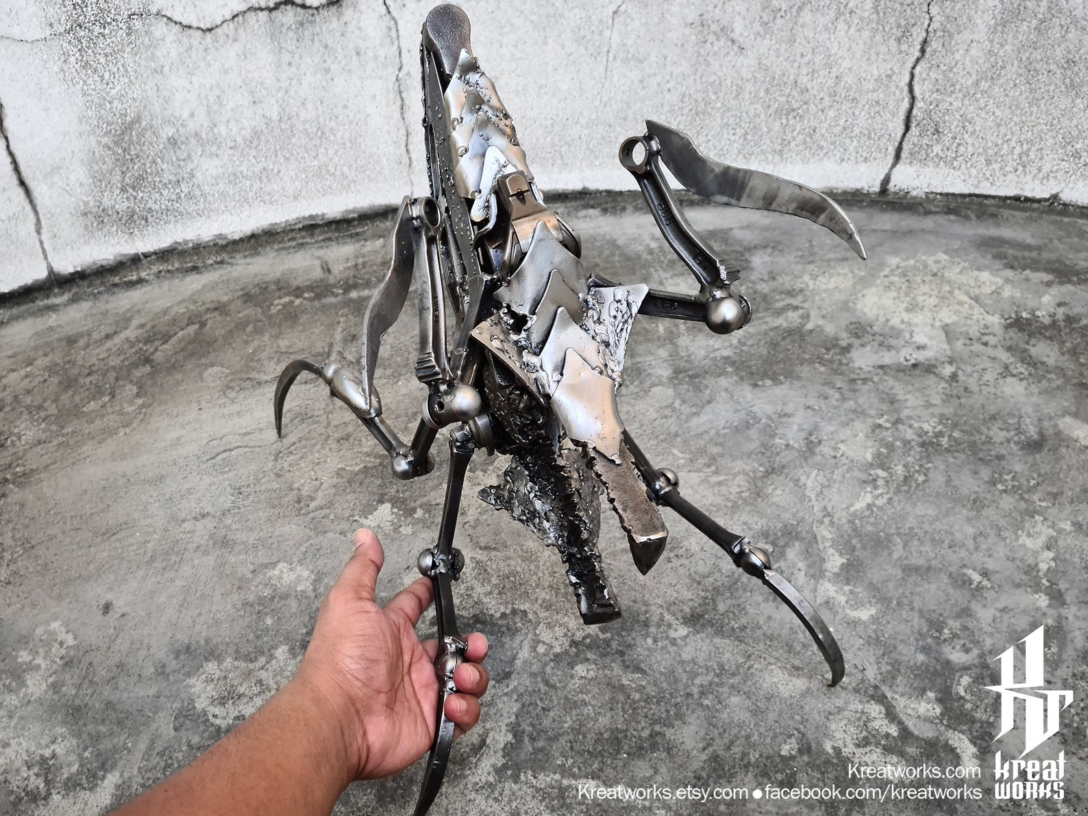 Recycled Metal Warrior Bug Sculpture - Etsy