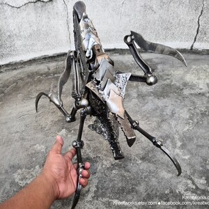 Recycled Metal Warrior Bug Sculpture - Etsy