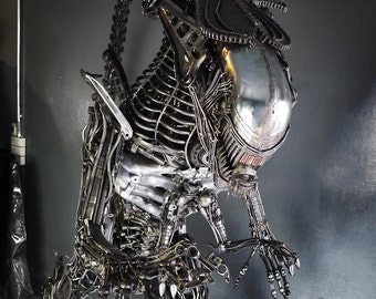 Biomechanical Recycled Metal Monster made-to-order
