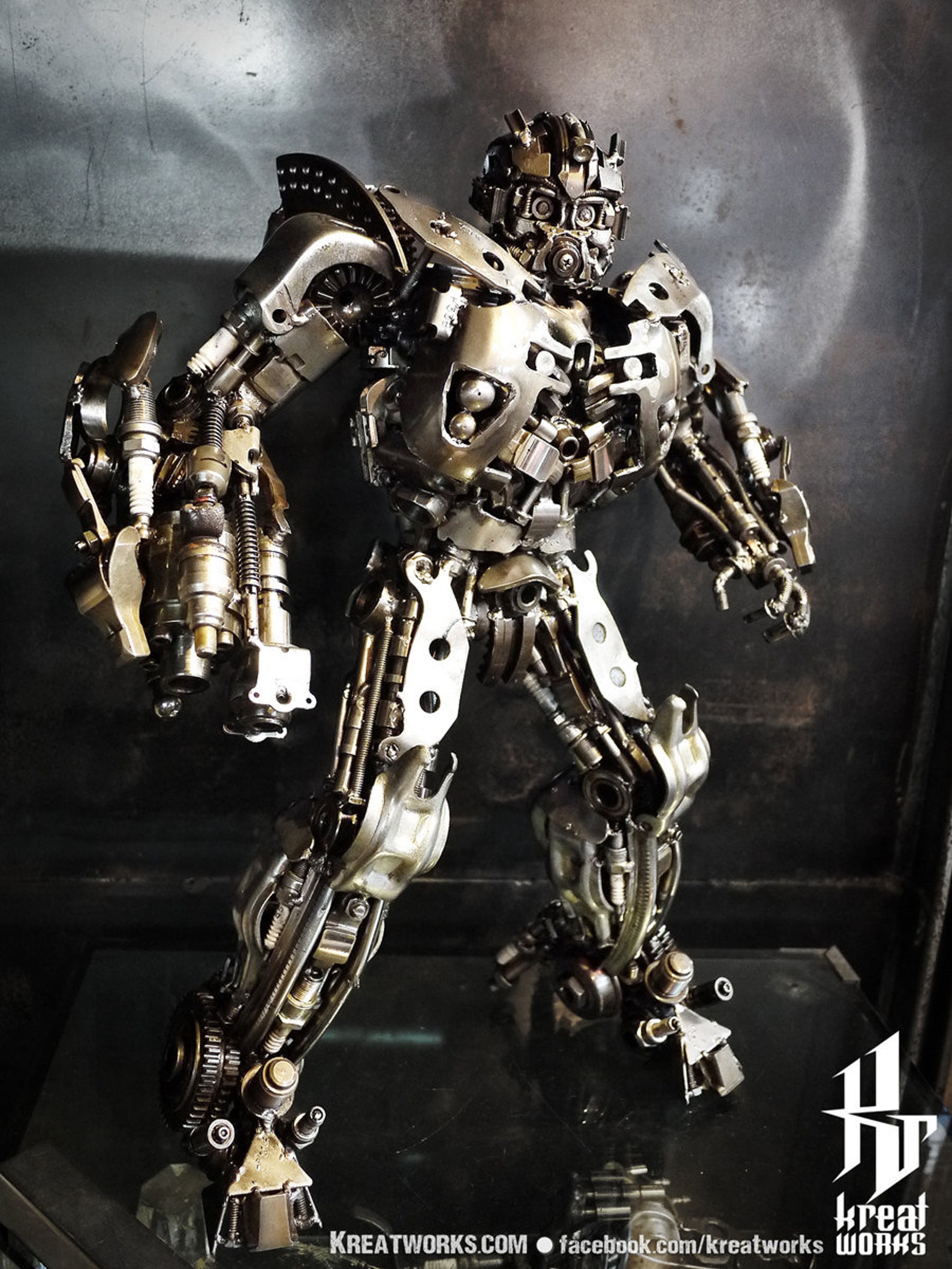 Recycled Metal Boxing Robot (medium Item) - Etsy