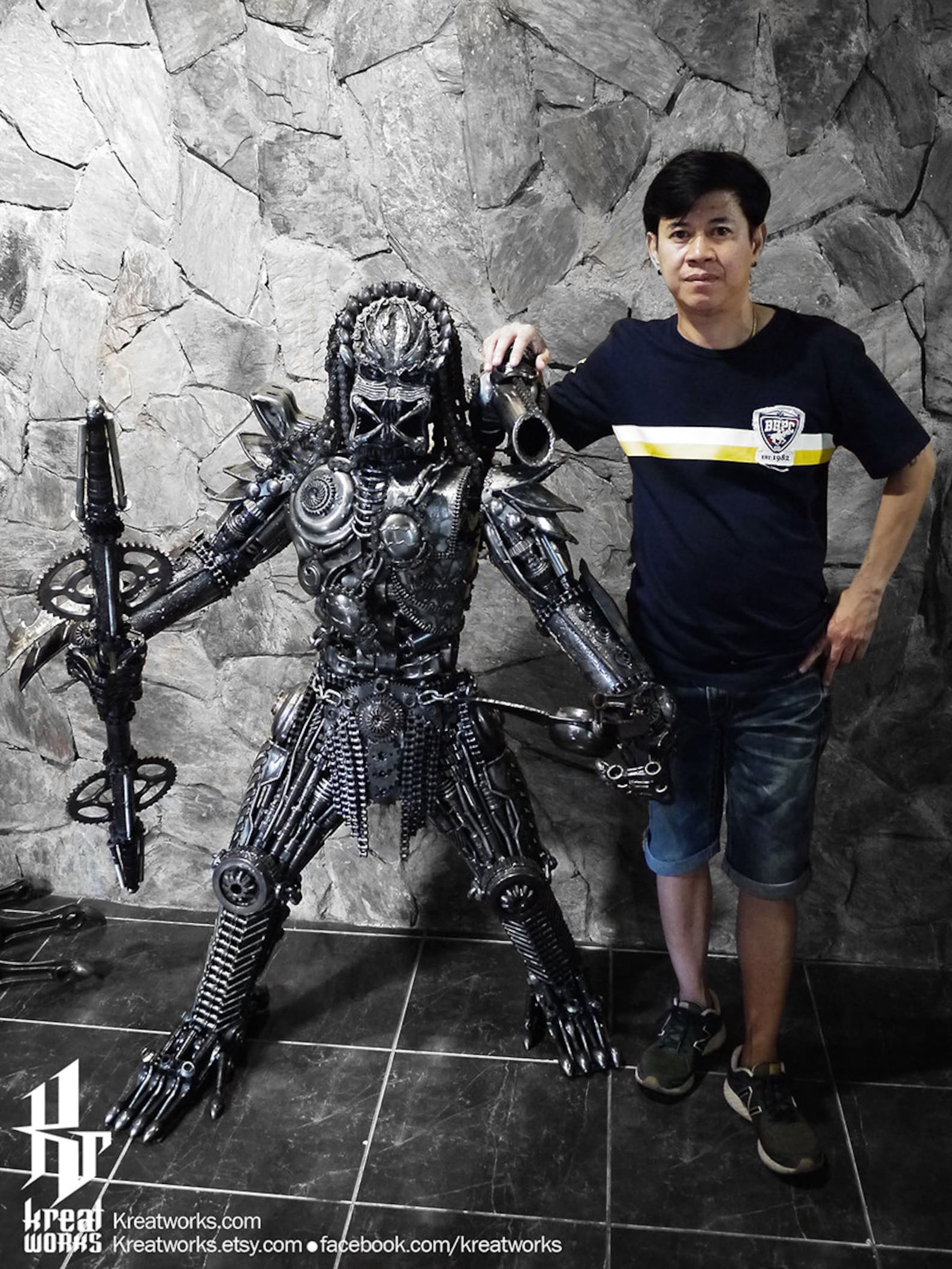 Recycled Metal Hunter With Spear ( 1.4 M Height ) : Made to Order - Etsy