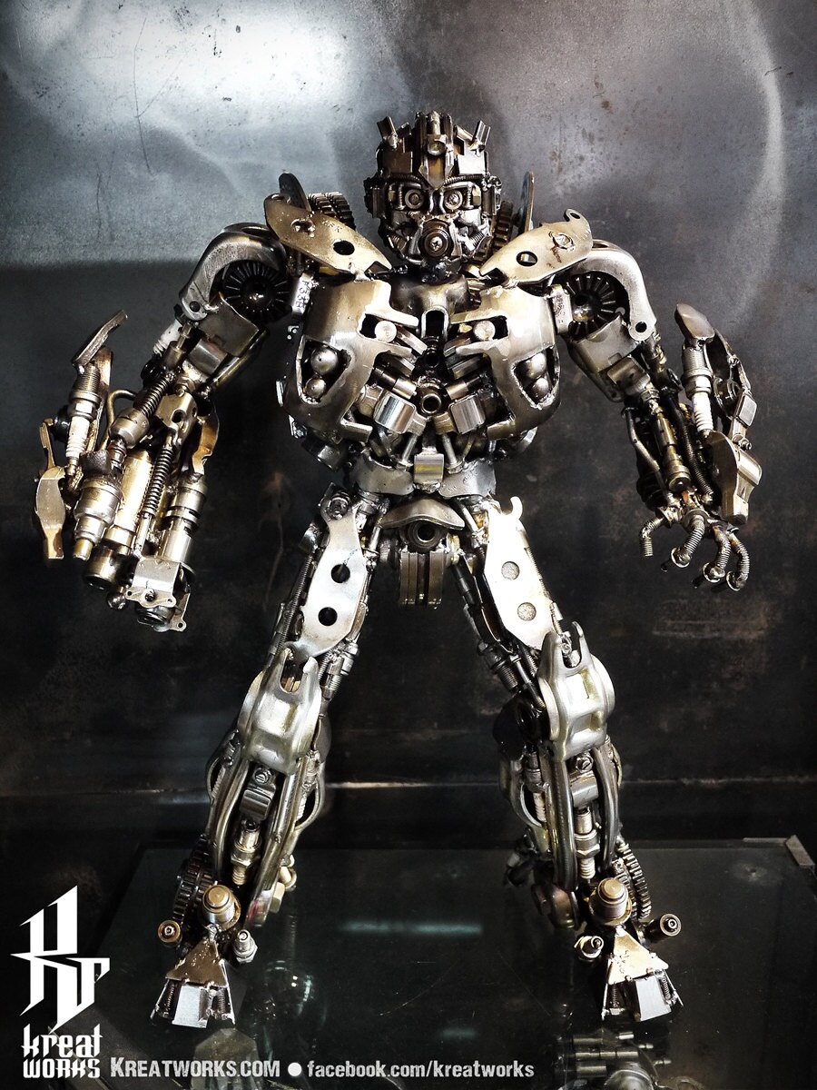 Recycled Metal Boxing Robot (medium Item) - Etsy