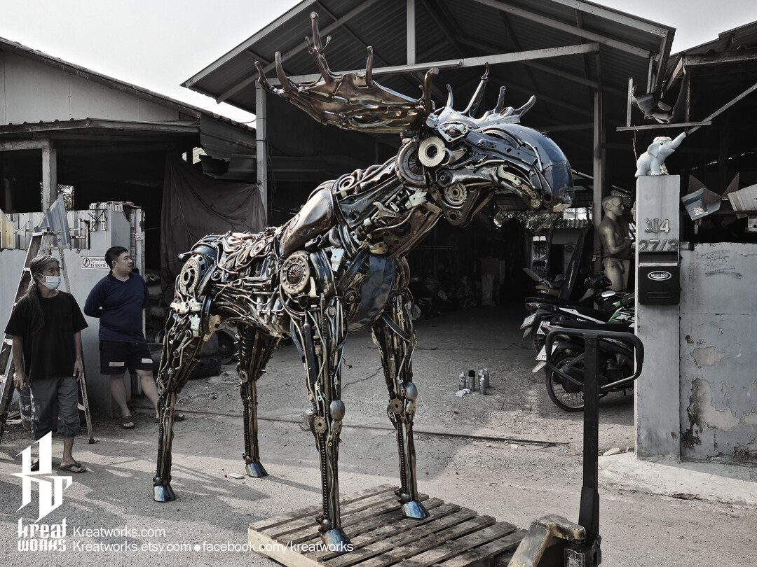 Recycled Metal Moose Sculpture : Made to Order - Etsy