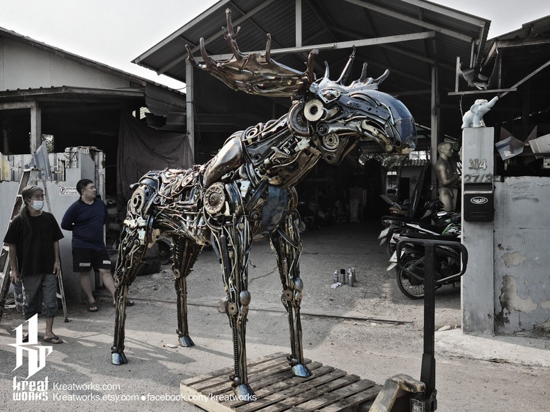 Recycled Metal Moose Sculpture : Made to Order - Etsy