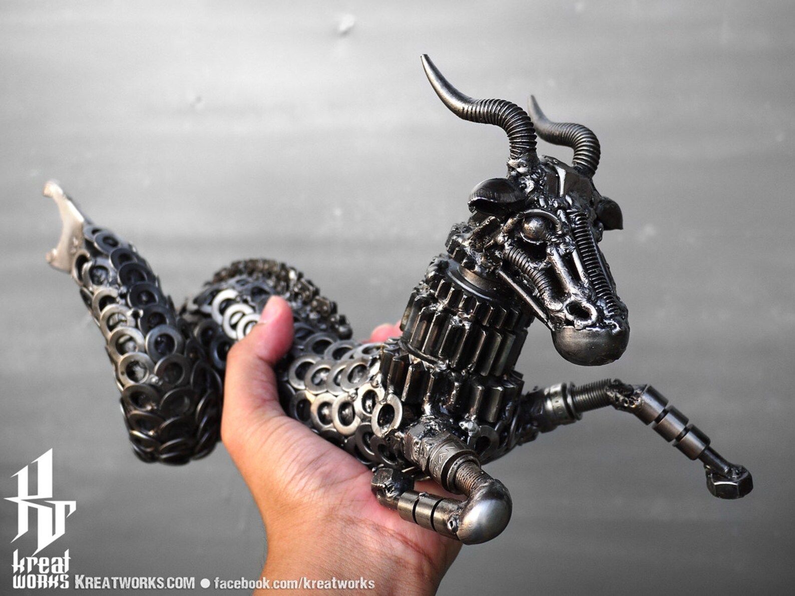 Recycled Metal Capricorn (small Item) --- Zodiac Astrology Sign Sea ...