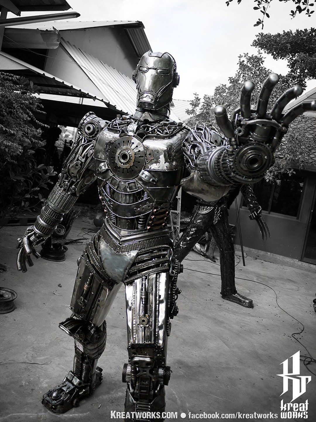Recycled Metal Man (2.3m / 7.5 Ft Height) / Recycle Metal Sustainable ...