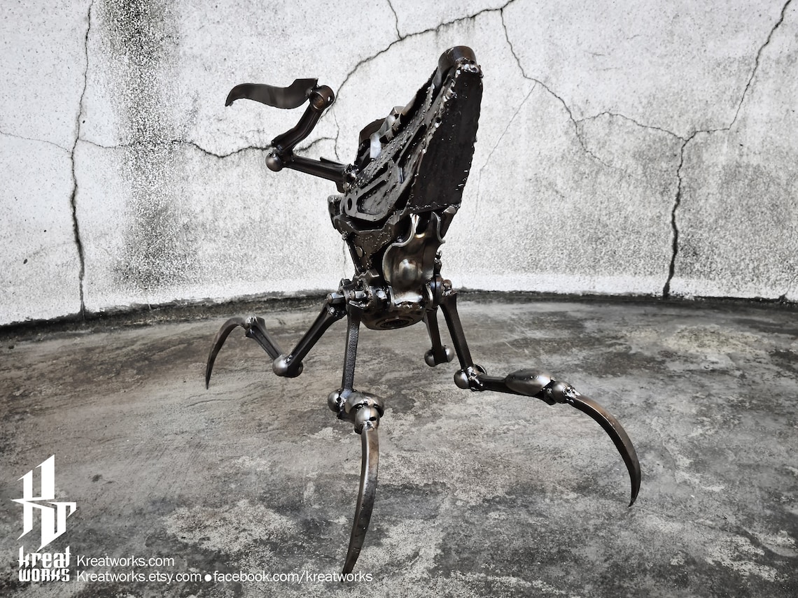 Recycled Metal Warrior Bug Sculpture - Etsy