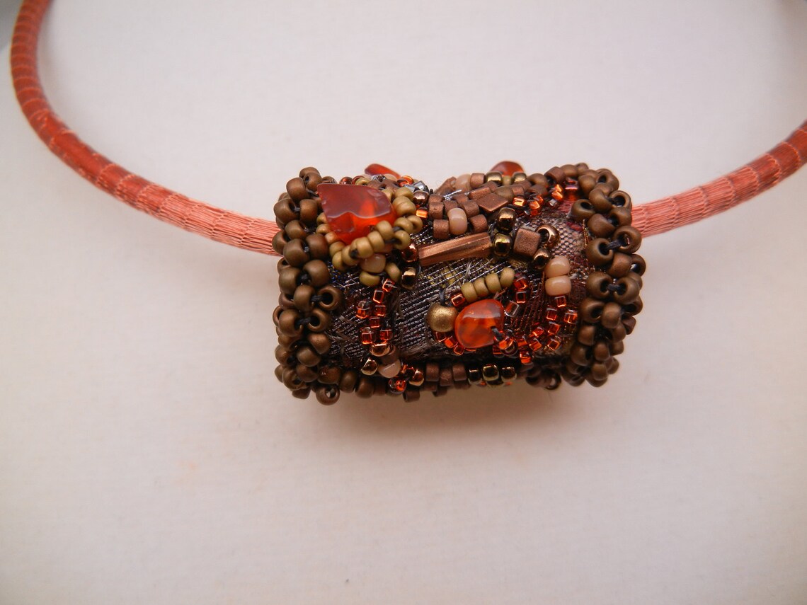 Tan Freeform Peyote Stitch Beaded Bauble - Etsy