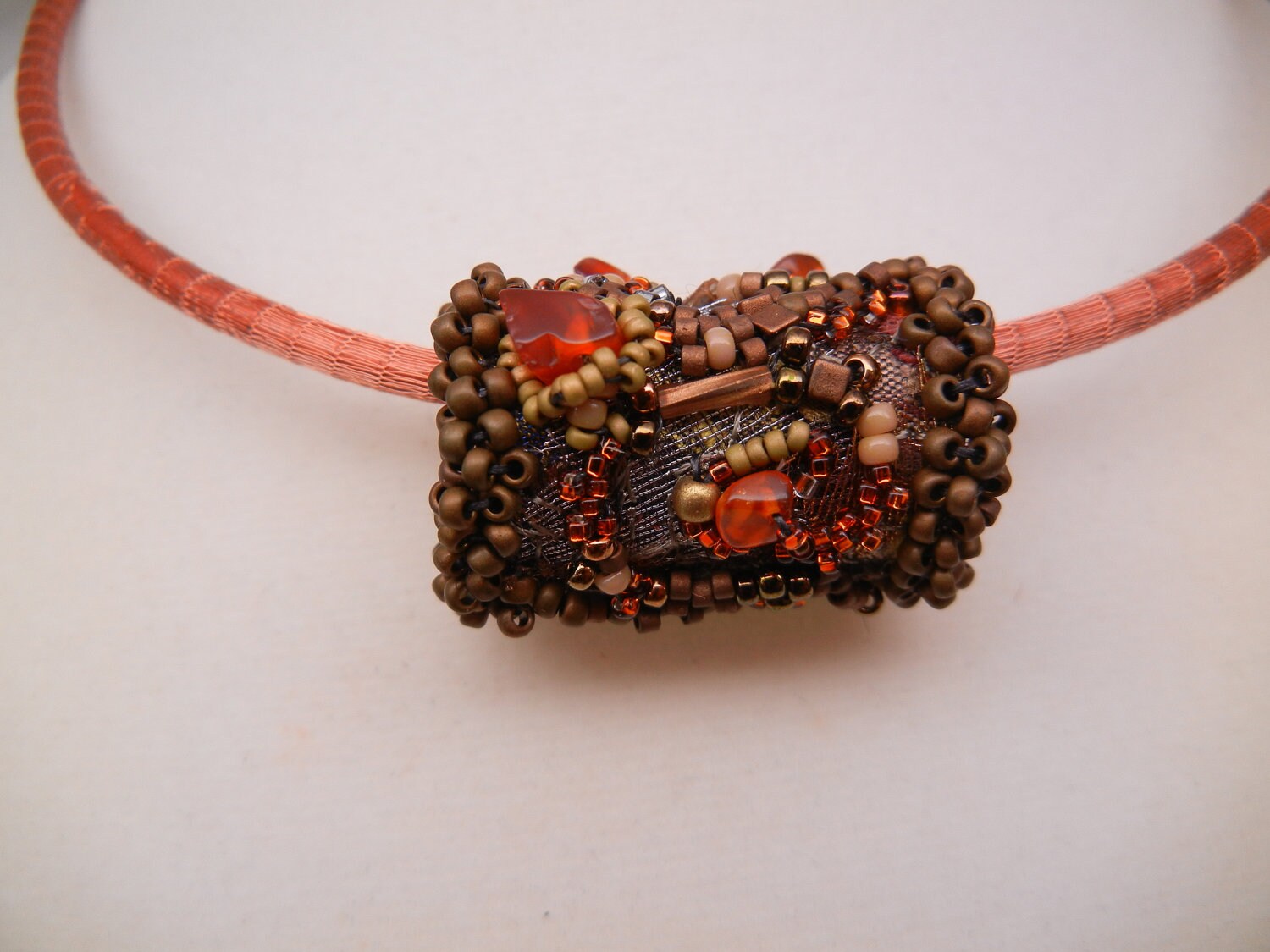 Tan Freeform Peyote Stitch Beaded Bauble - Etsy