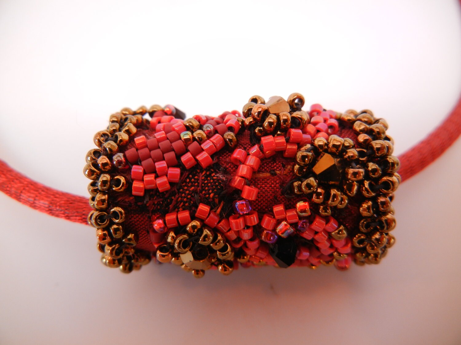 Very Red Freeform Peyote Stitch Bauble - Etsy