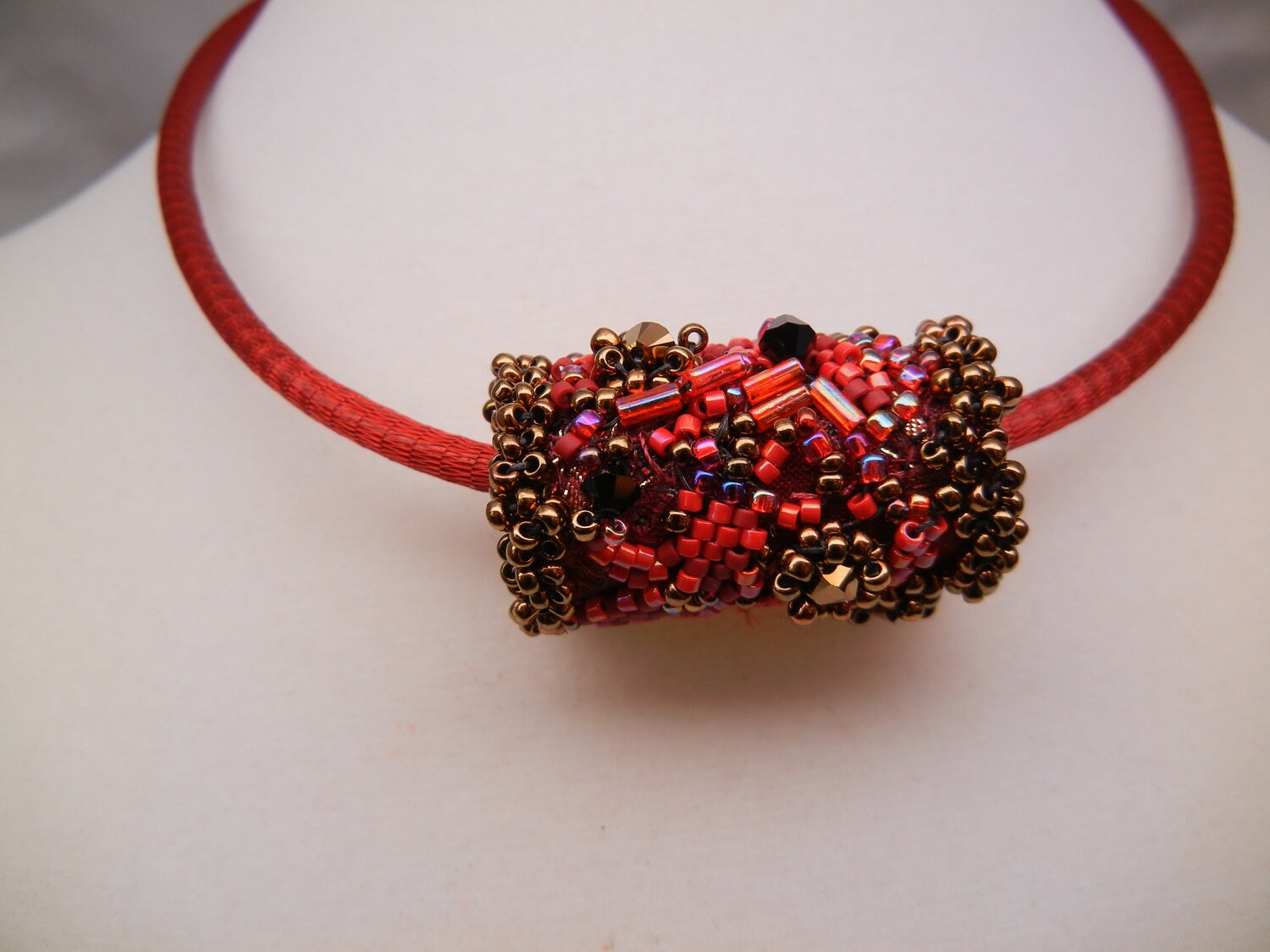 Very Red Freeform Peyote Stitch Bauble - Etsy
