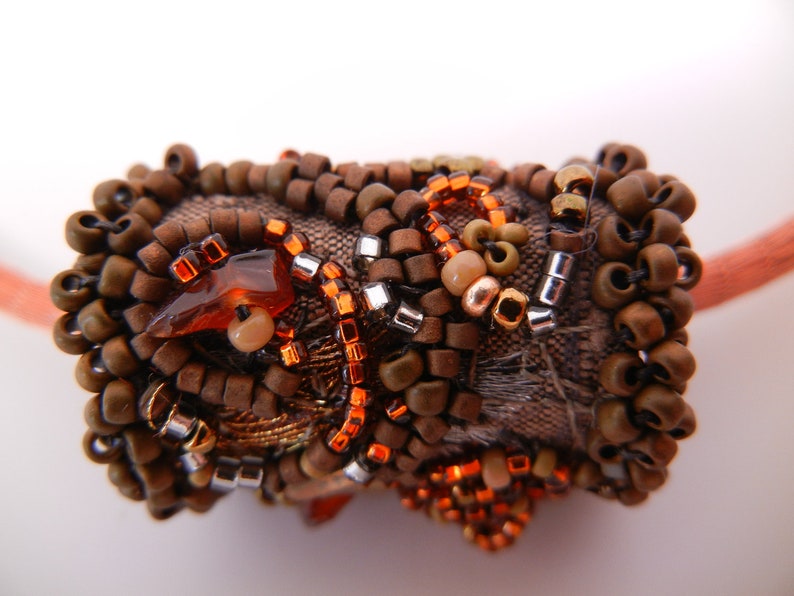 Tan Freeform Peyote Stitch Beaded Bauble - Etsy