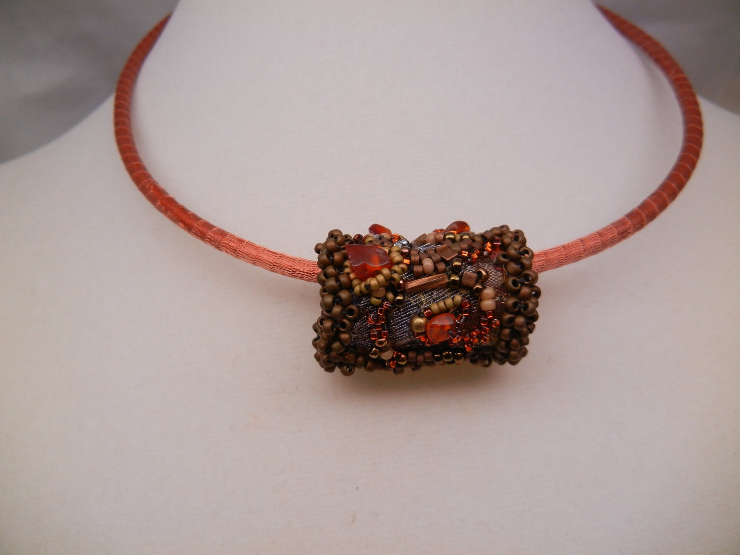 Tan Freeform Peyote Stitch Beaded Bauble - Etsy
