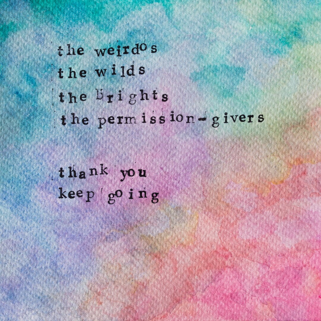 Original Square Watercolor Poem Print - Etsy