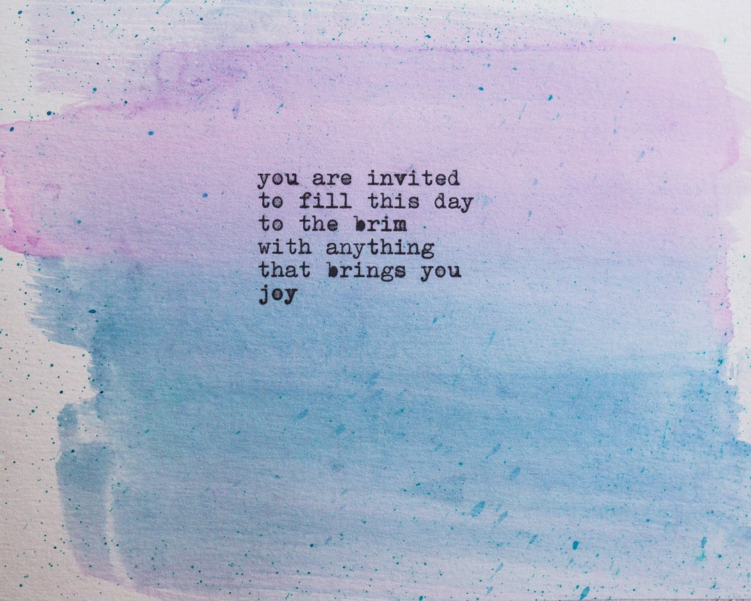 Original Watercolor Poem Print - Etsy