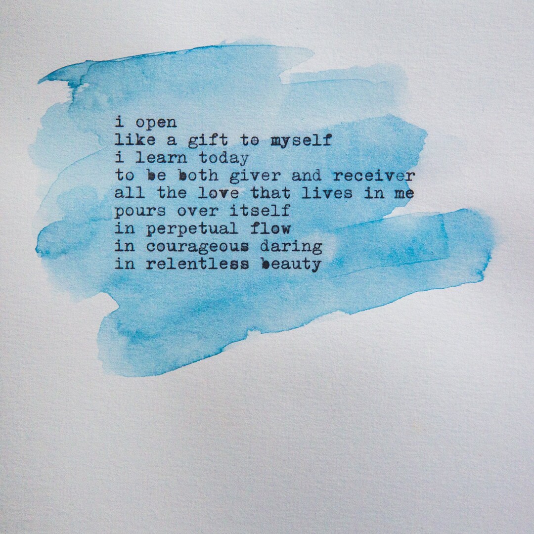 Original Square Watercolor Poem Print - Etsy
