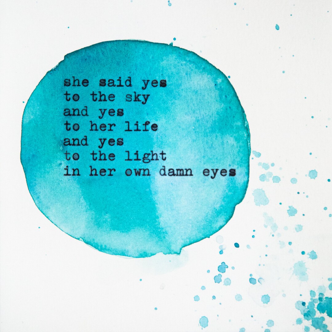 Original Square Watercolor Poem Print - Etsy