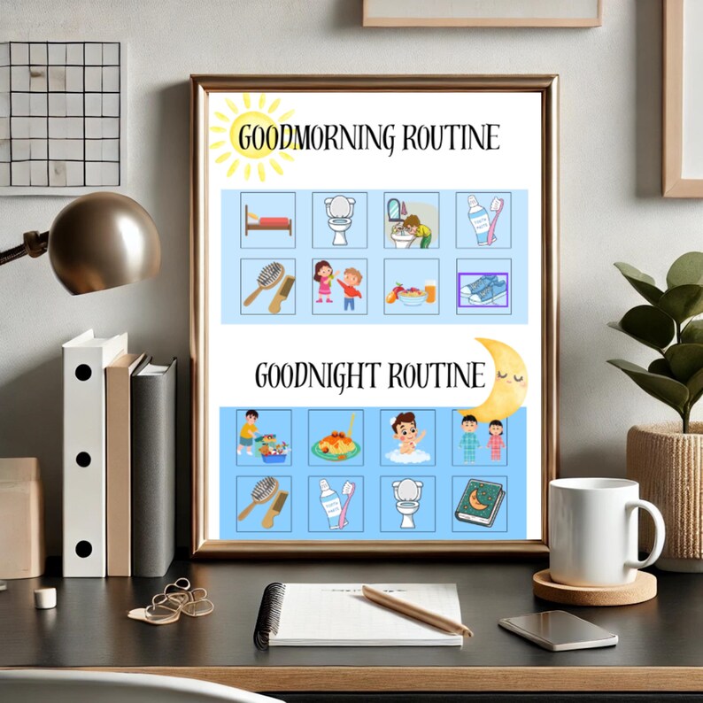 Kids Morning & Night Routine Chart: Daily Schedule Checklist (printable ...