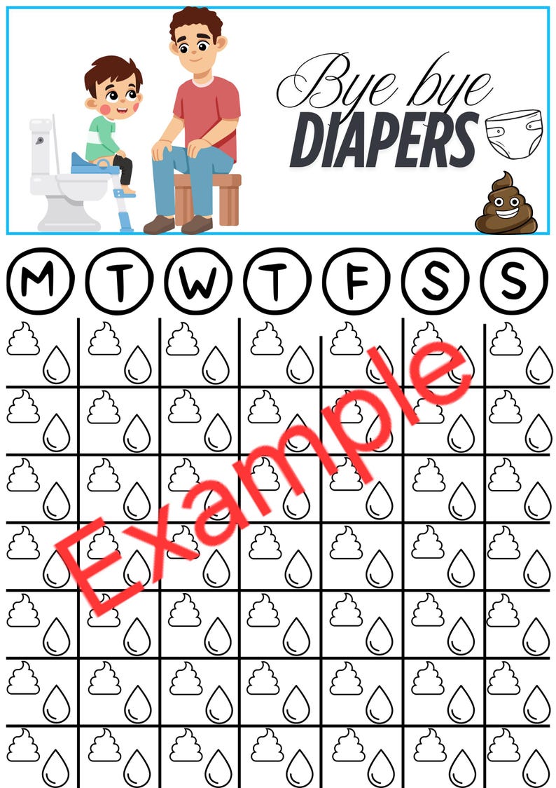 Potty Training Chart, Kids Reward Tracker, Pee Tracker (digital ...