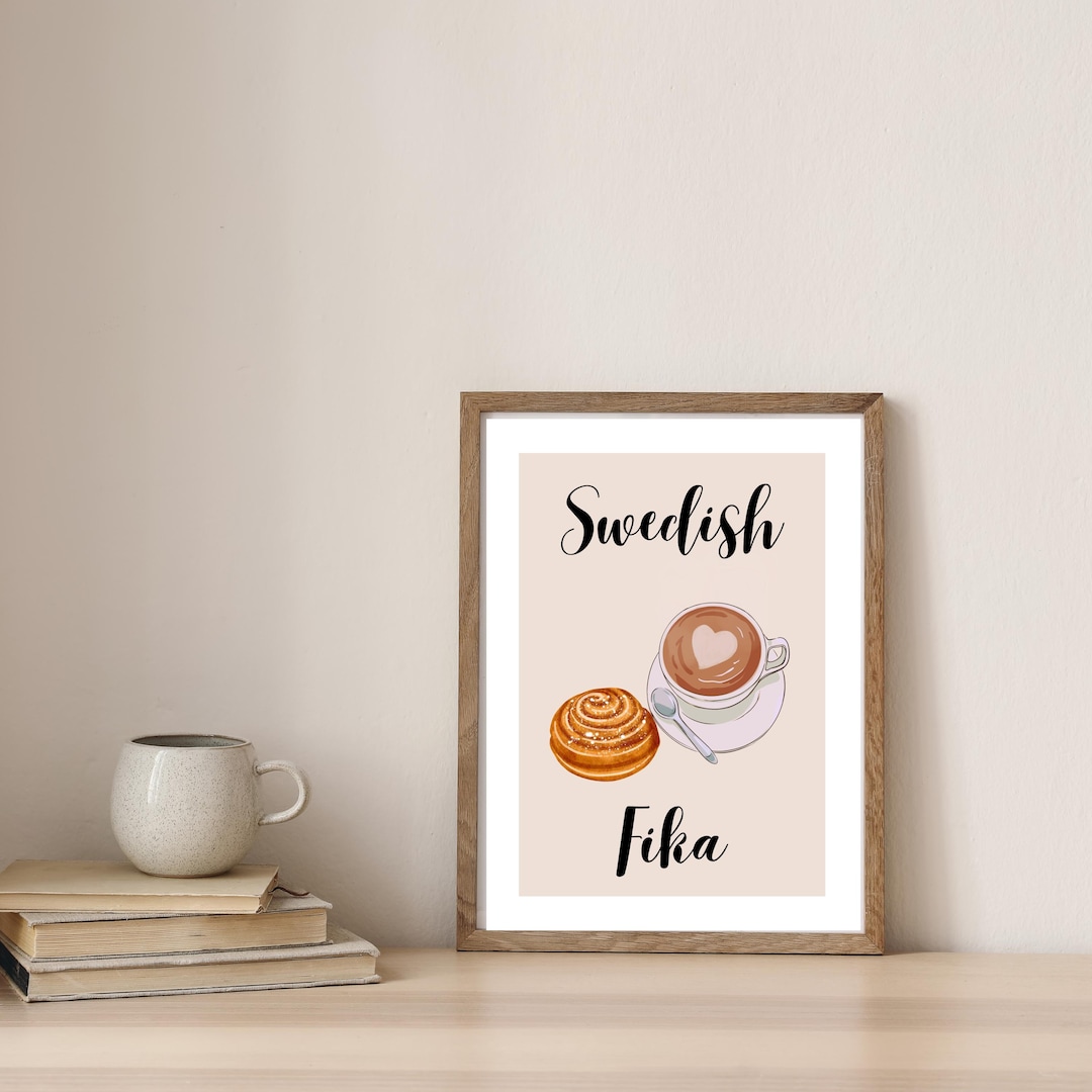Swedish Fika Art Print: Scandinavian Coffee & Pastry Illustration ...