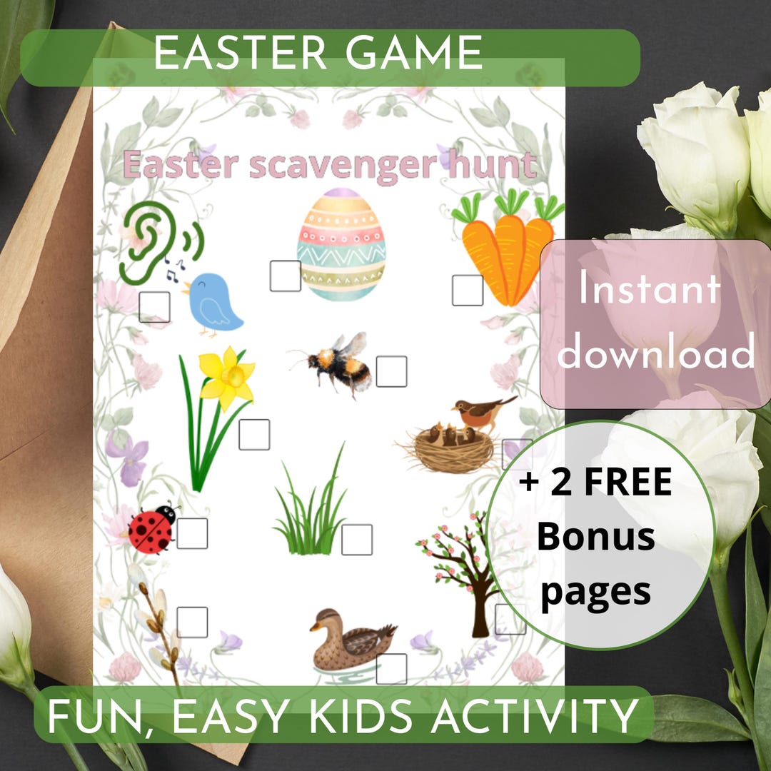 Easter Scavenger Hunt for Kids Outdoor Spring Treasure Hunt Fun ...