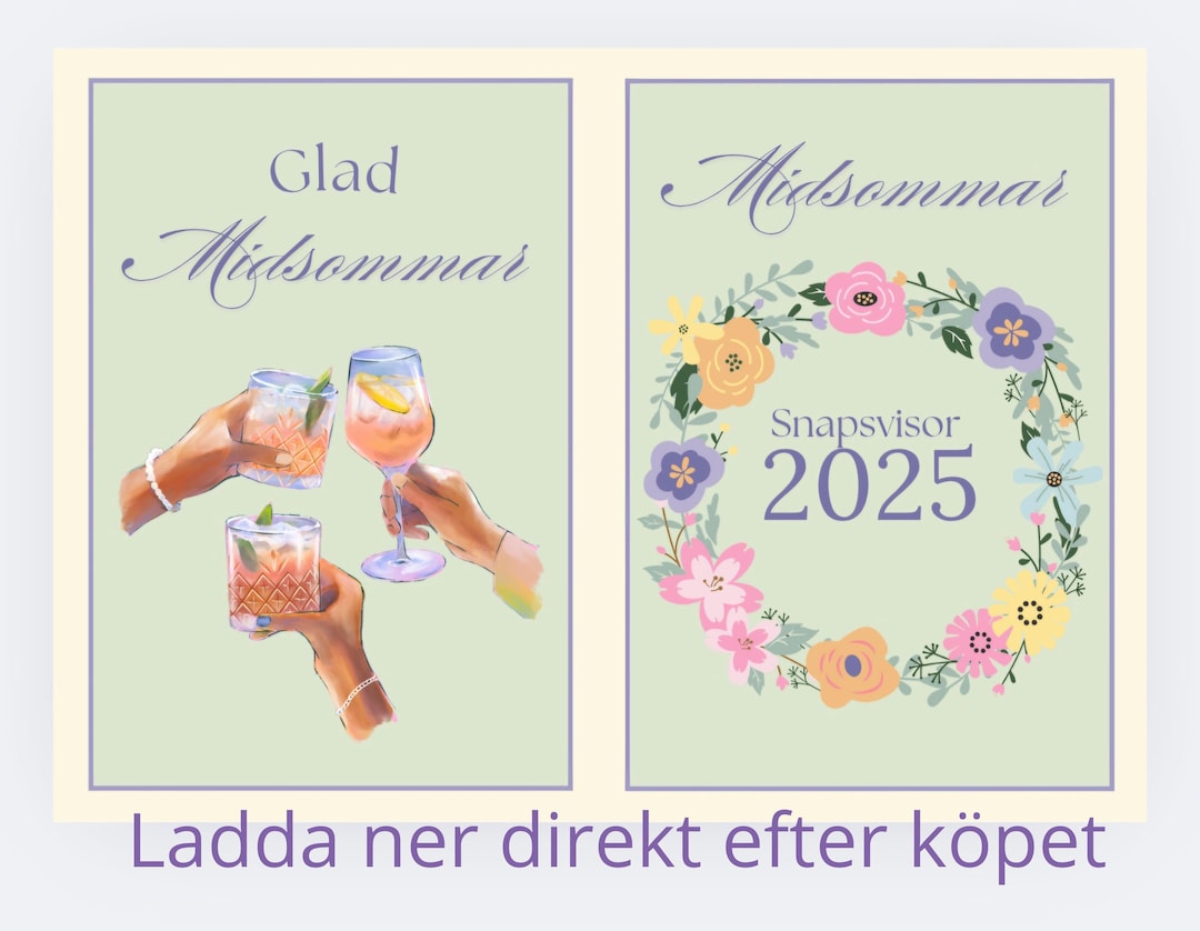 Snapsvisa Midsommar Sånghäfte Snapsvisor Svensk Sommar - Etsy